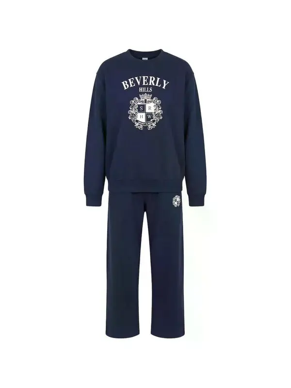 SPORTY & RICH Wide Logo-print Track Pants - Blue