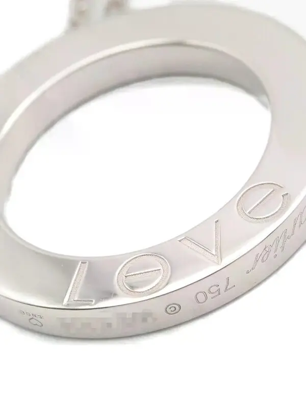 Cartier 18k White Gold Love Circle Diamond Necklace