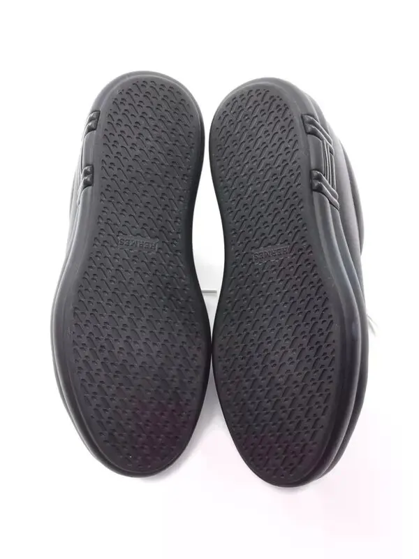 Hermès Leather Round Toe Lace-up Sneakers - Black