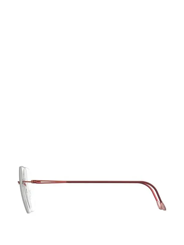 SILHOUETTE Rimless Geometric-frame Glasses - Red