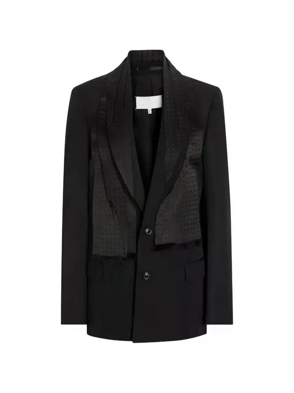 MAISON MARGIELA Scarf Detail Tailored Jacket - Black