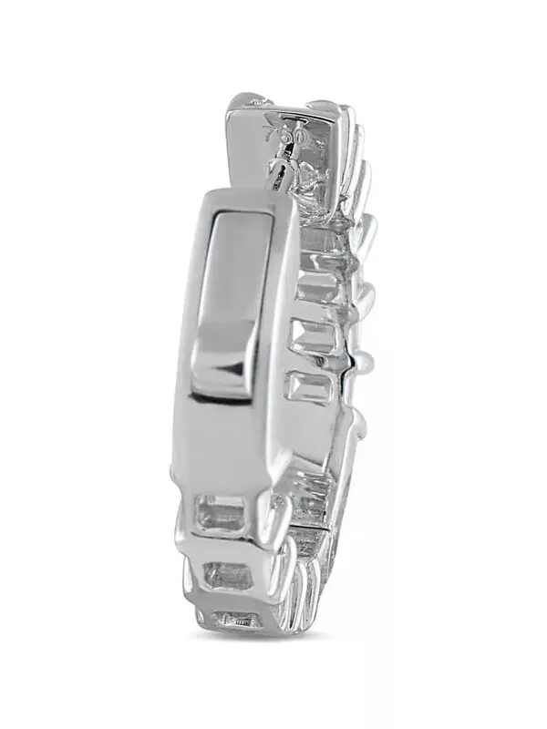 LB EXCLUSIVE 18k White Gold Emerald-cut Diamond Hoop Earrings