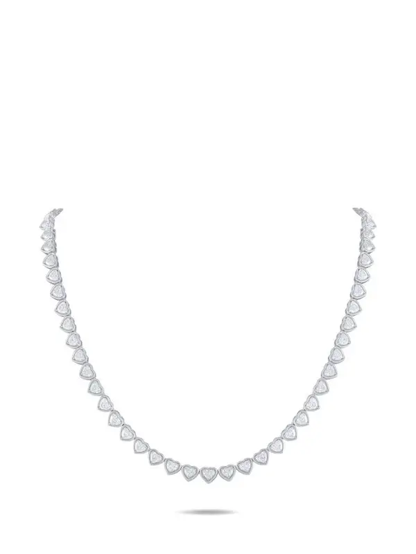 LB EXCLUSIVE 18k White Gold Diamond Heart Necklace - Silver