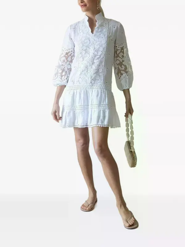 Temptation Positano Olivina Lace-embroidered Mini Dress