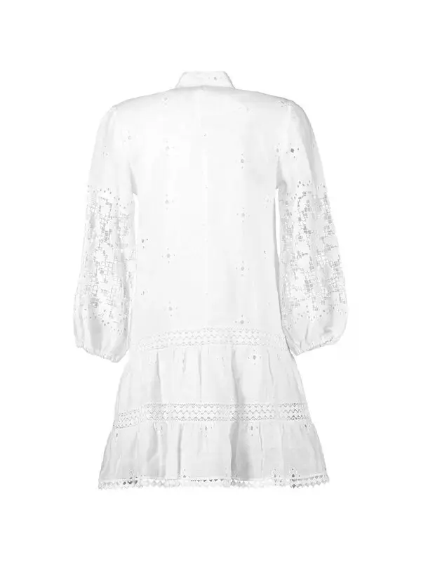 Temptation Positano Olivina Lace-embroidered Mini Dress