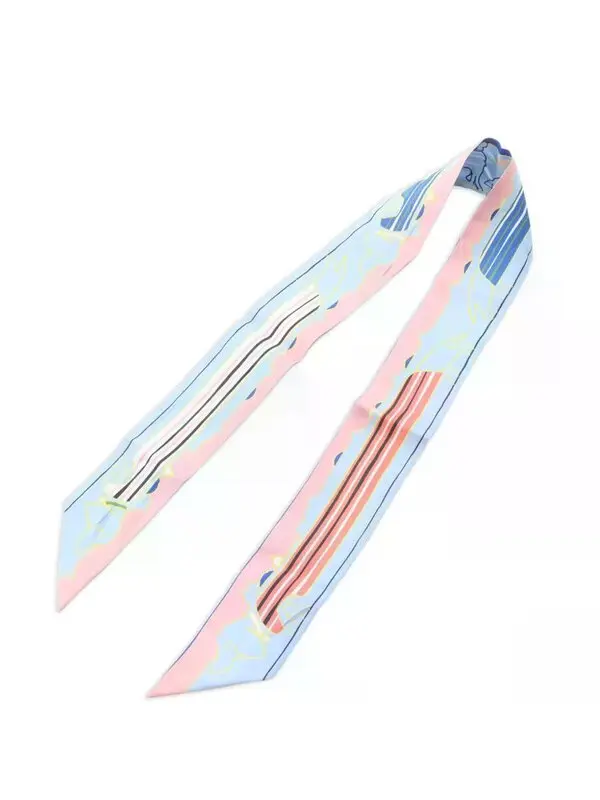 Hermès 2010s Twilly Les Chiens Parisiens Scarf
