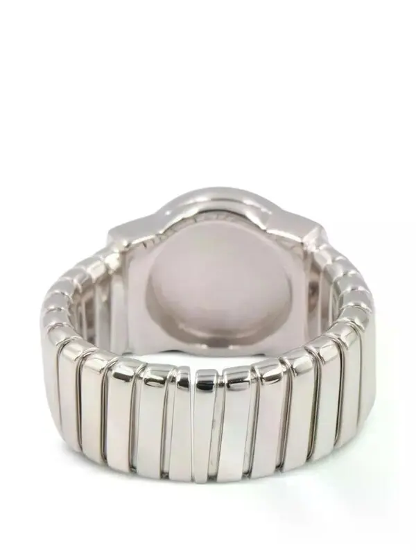 BVLGARI 18k White Gold Onyx Tubogas Ring