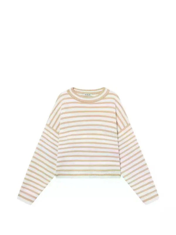 SOSUE Sailor Striped Crew Neck Sweater