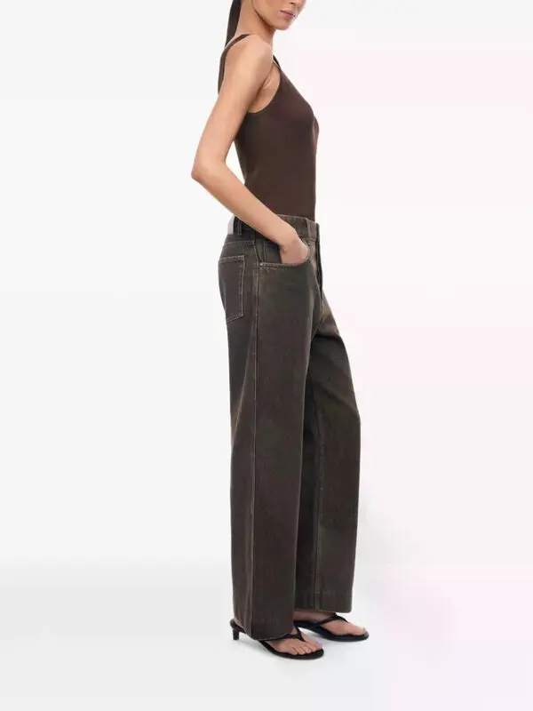 12 STOREEZ Ribbed Knit Lattice Tank Top - Brown
