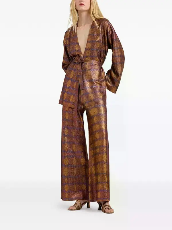 Momoni Printed Lurex Anselmo Trousers - Brown
