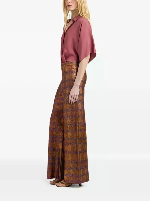 Momoni Printed Lurex Anselmo Trousers - Brown
