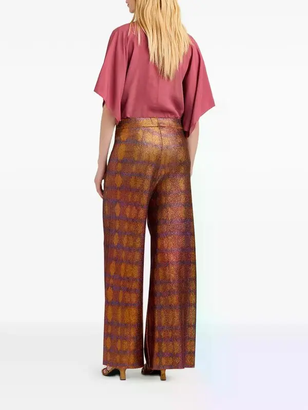 Momoni Printed Lurex Anselmo Trousers - Brown