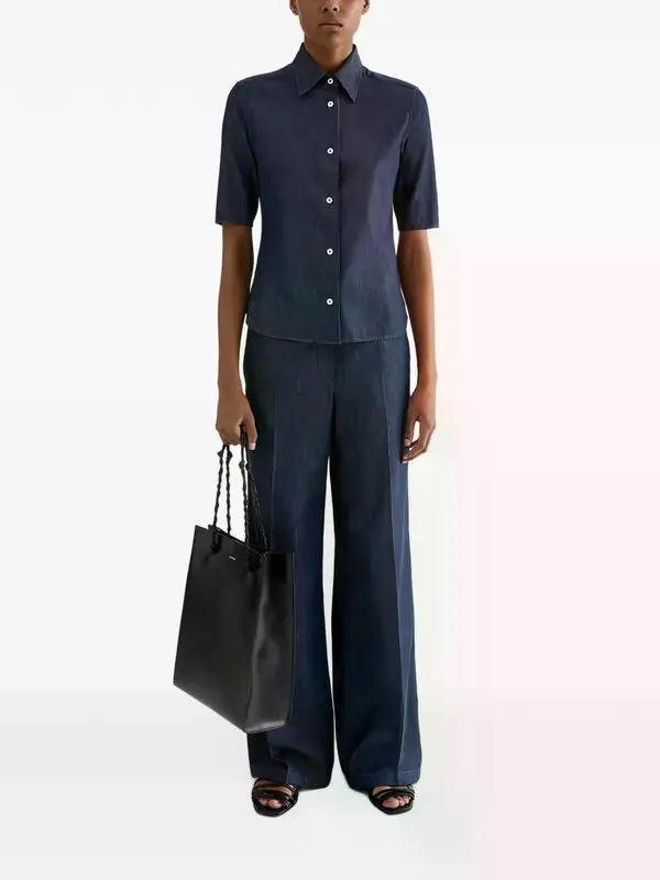 JIL SANDER Chambray Straight-leg Trousers