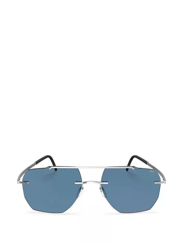 SILHOUETTE Geometric Frame Double Bridge Sunglasses