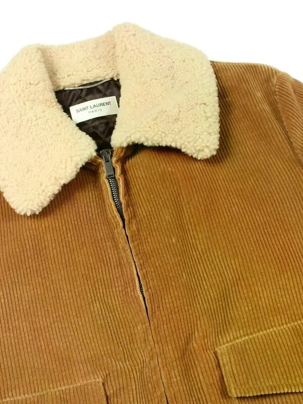 Saint Laurent Corduroy Shearling Collar Jacket