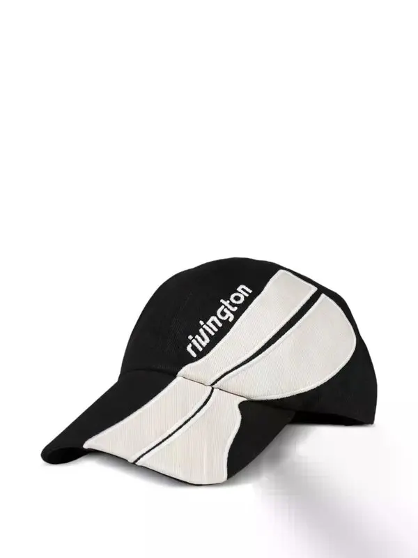 RRR123 Panelled Baseball Cap With Logo Embroidery - Black