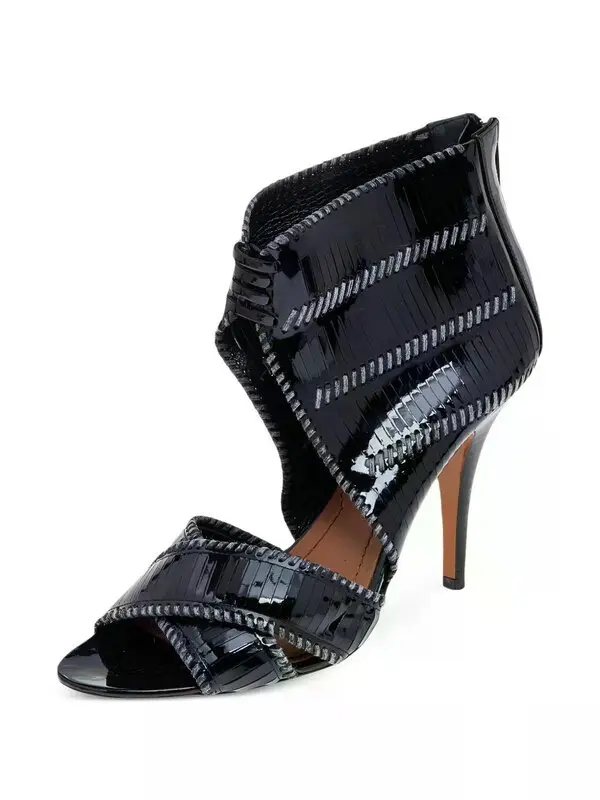 Givenchy Stripe-cut Patent Leather Ankle Boots