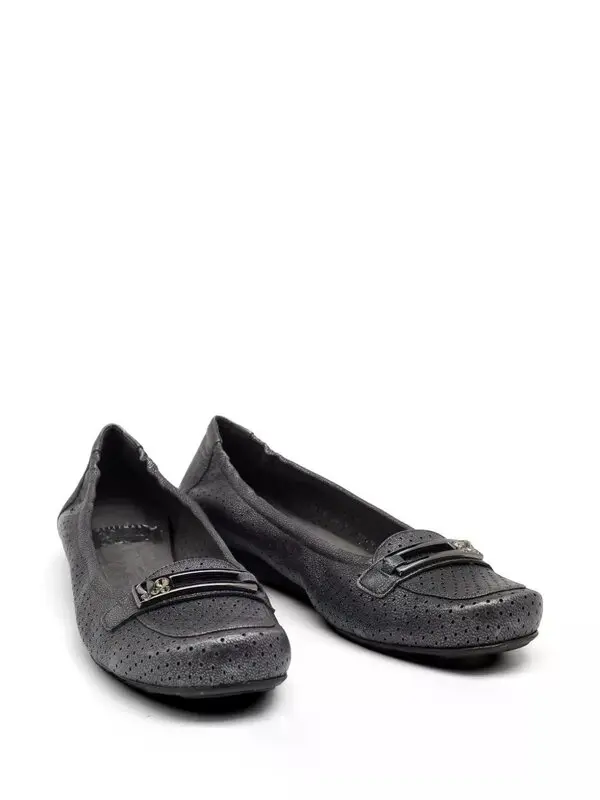 STUART WEITZMAN Perforated Crystal-embellished Loafers