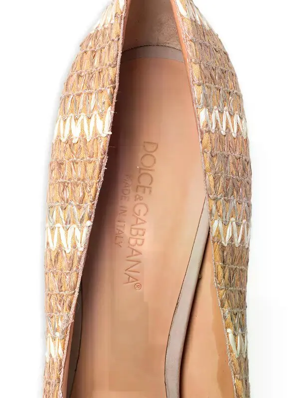 Dolce & Gabbana Flower Detail Raffia Pumps