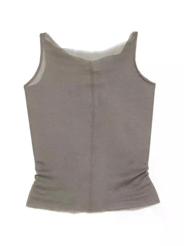 Rick Owens Sheer Raw-edge Top - Grey