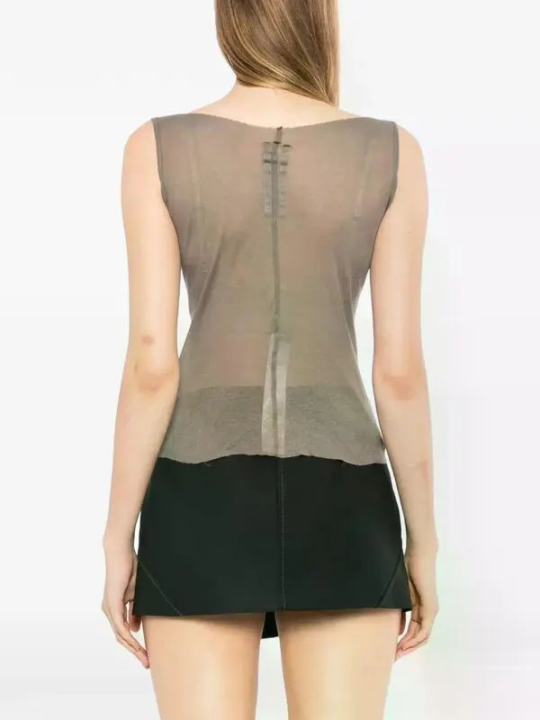 Rick Owens Sheer Raw-edge Top