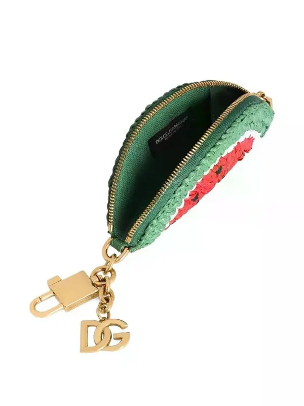 Dolce & Gabbana Raffia Charm Key Ring - Red