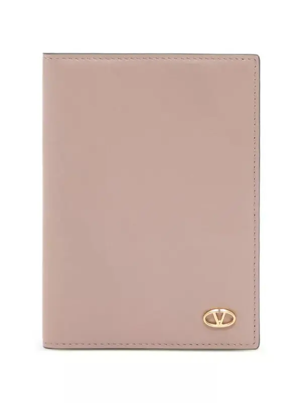 Valentino Garavani Vlogo The Bold Edition Calfskin Passport Cover - Pink