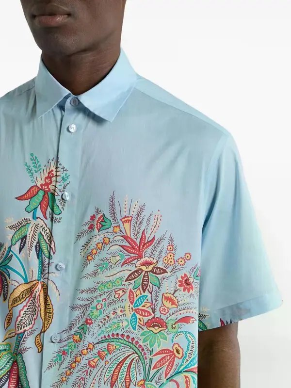 Etro Floral-print Short-sleeved Shirt