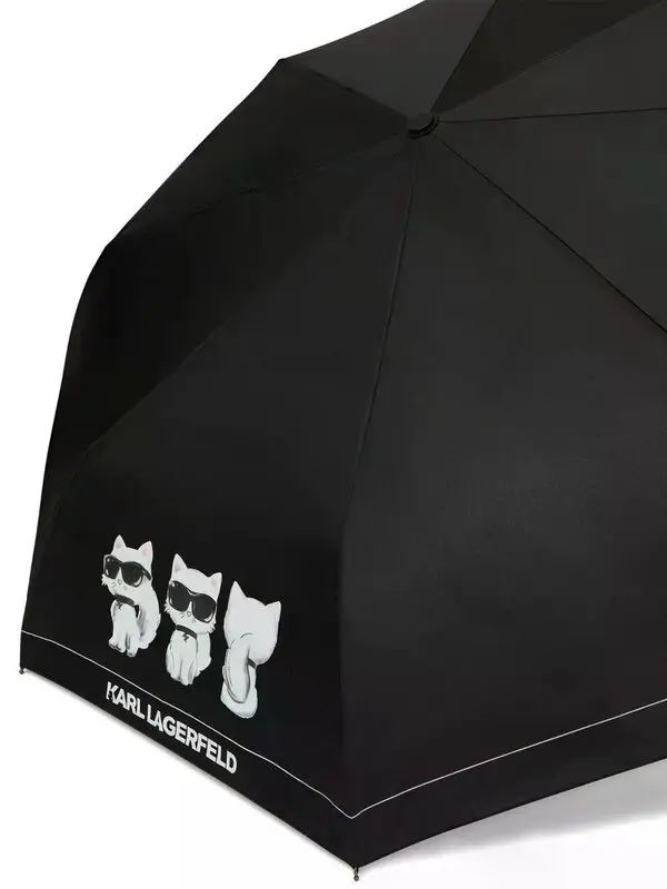 Karl Lagerfeld Small Ikon Choupette Umbrella - Black