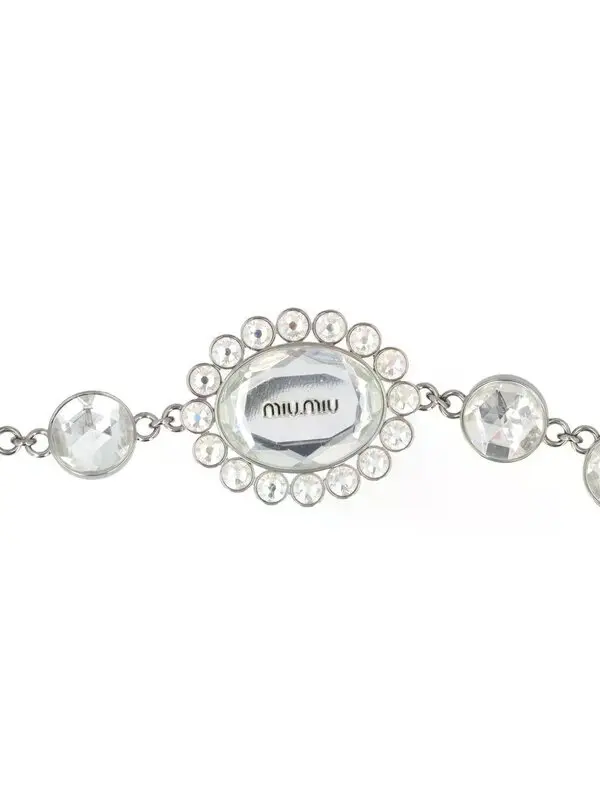 Miu Miu Crystal Embellished Chain Necklace