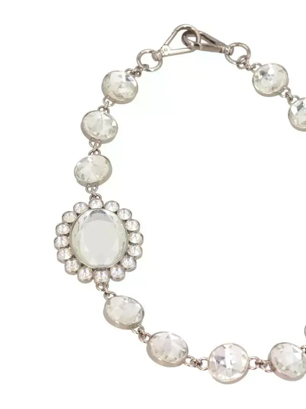 Miu Miu Crystal Embellished Chain Necklace