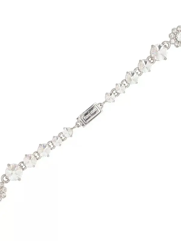 Prada Crystal Embellished Floral Motif Necklace