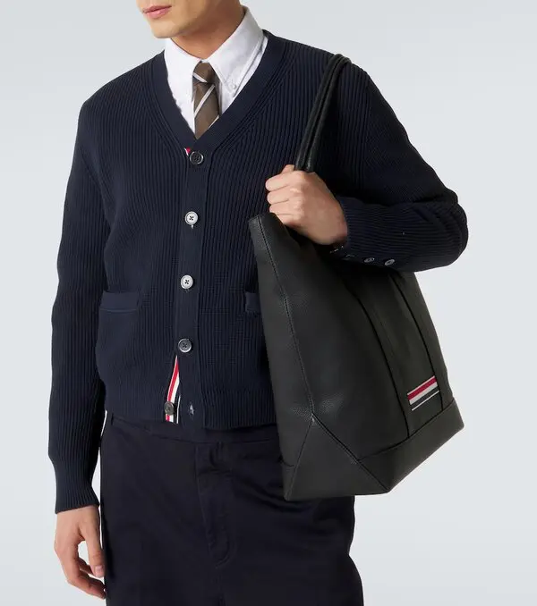 Thom Browne Leather Tote Bag