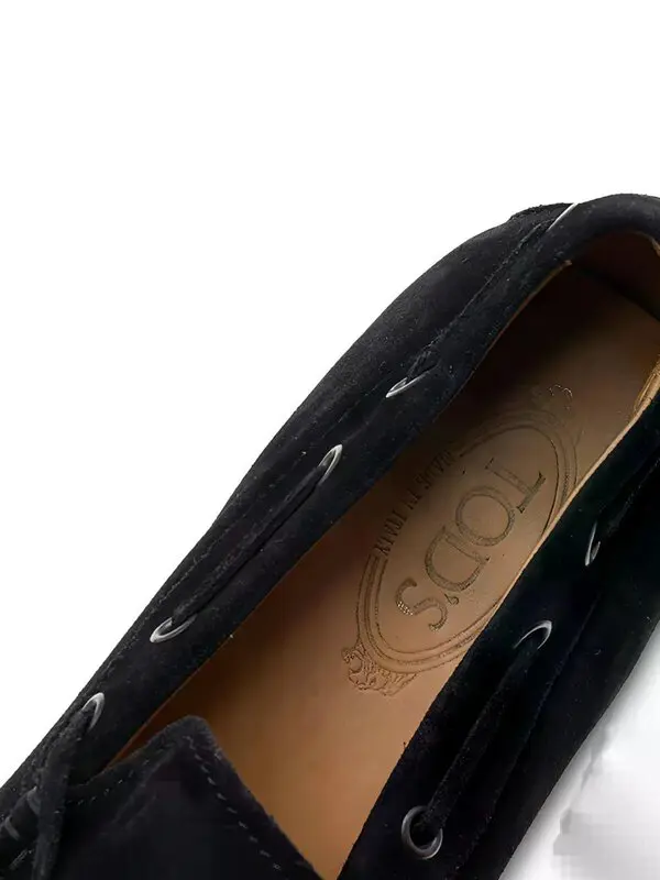 TOD'S Suede Bow Embellished Loafers