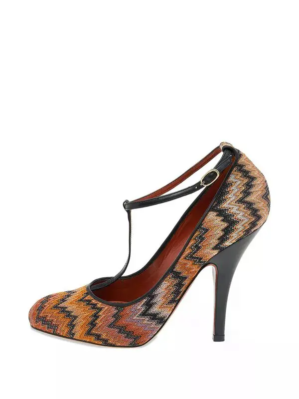 Missoni Zig-zag Pattern T-bar Strap Pumps