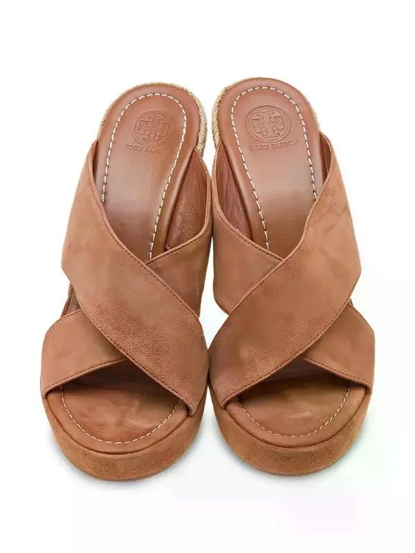 Tory Burch Suede Criss-cross Wedge Sandals