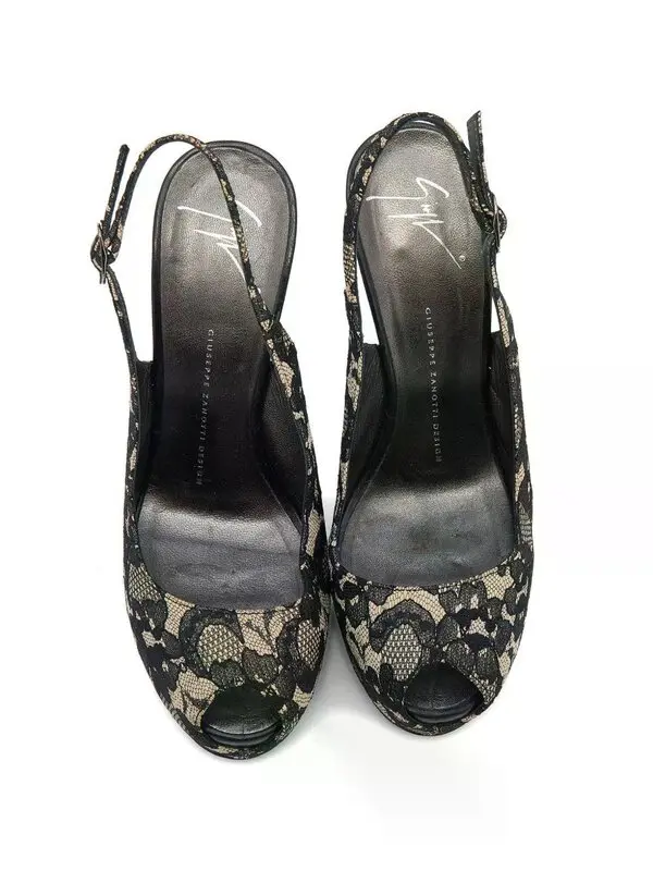GIUSEPPE ZANOTTI Lace Peep-toe Sandals