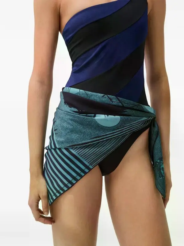 Versace Printed Silk Twill Scarf 90 Cm - Blue