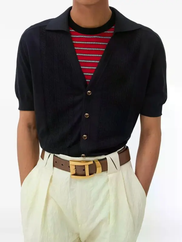 Versace Silk-cotton Knit Polo