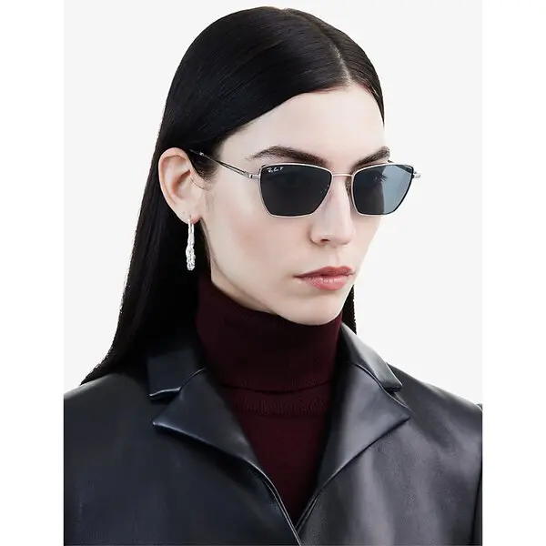 Ray-ban Rb3783 Irregular-frame Metal Sunglasses - Silver