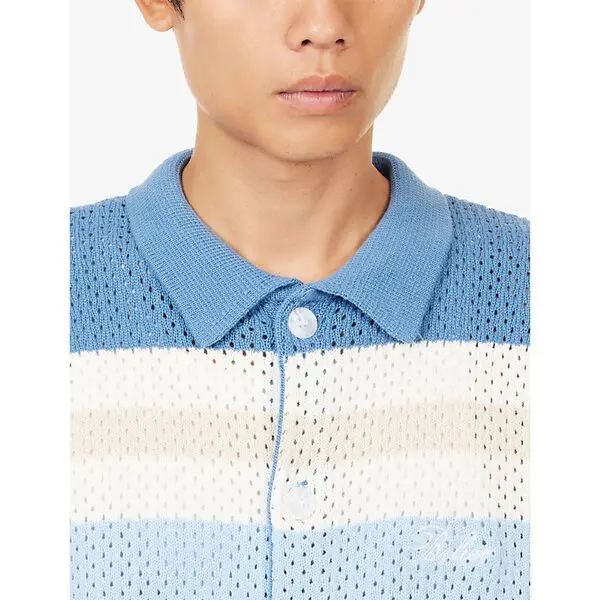BELIER Como Striped Crochet-knit Cotton Shirt