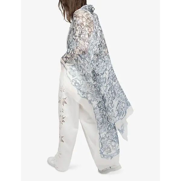 Zadig&Voltaire X Kerry Rose Graphic-print Modal Scarf - Flash