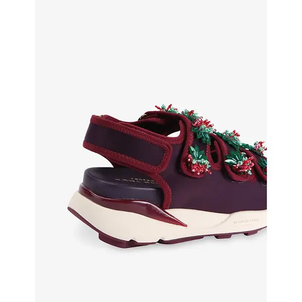 Kurt Geiger Embellished Floral Fabric Sandals