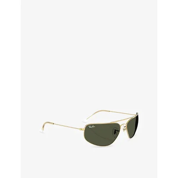 Ray-ban Rb3780 Rectangle-frame Metal Sunglasses - Gold