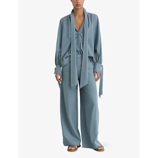 REISS Charlotte Wide-leg Stretch-woven Trousers