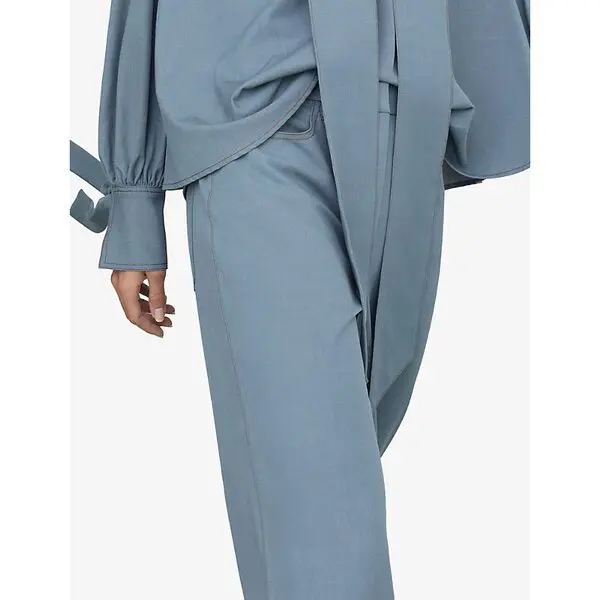 REISS Charlotte Wide-leg Stretch-woven Trousers