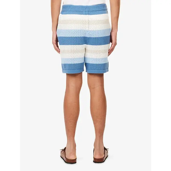 BELIER Bélier Striped Crochet-knit Cotton Shorts