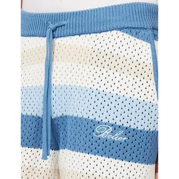 BELIER Bélier Striped Crochet-knit Cotton Shorts