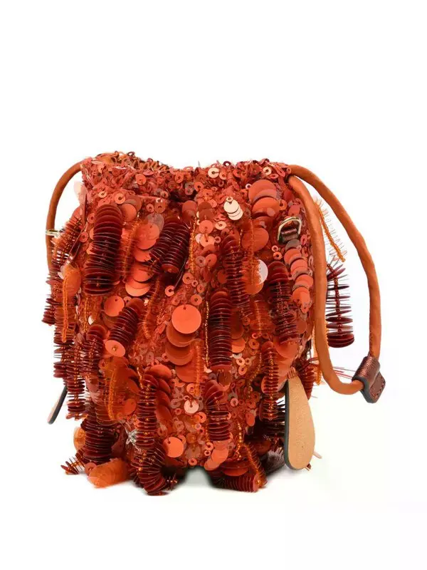 ANYA HINDMARCH Sequin-embellished Crystal-detail Crossbody Bag - Orange