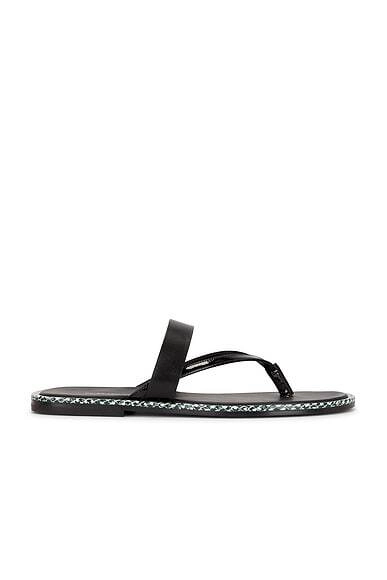 Dries Van Noten Leather Thong Sandals - Black